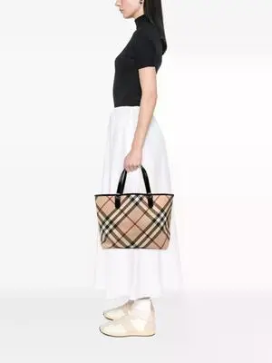 Burberry Supernova Check Coated Canvas Tote Bag