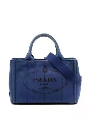 Prada Canapa Logo Satchel - Blue
