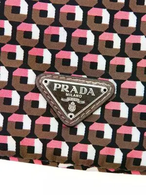 Prada 2000-2013 Tessuto Geometric Print Drawstring Pouch