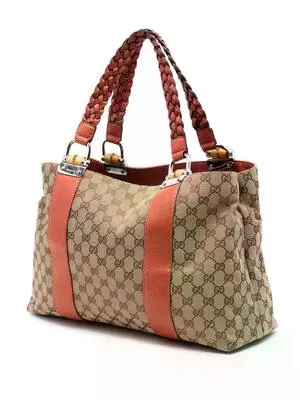 Gucci Gg Canvas Bamboo Libeccio Tote Bag