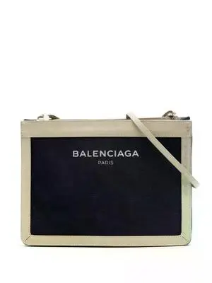 Balenciaga Navy Canvas Pochette M Crossbody Bag - Black