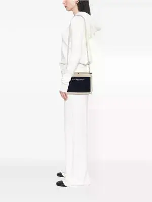 Balenciaga Navy Canvas Pochette M Crossbody Bag