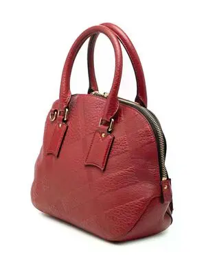 Burberry Heritage Grain Check Embossed Leather Orchard Bowling Bag