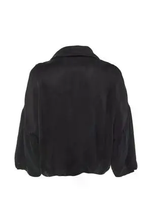Emporio Armani Sateen Three-quarter Sleeve Blouse - Blue