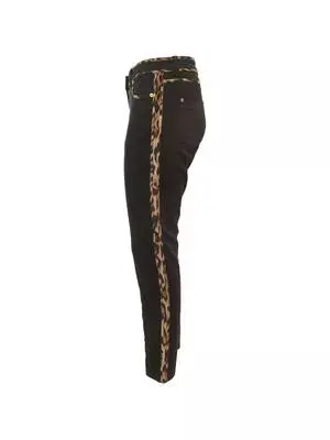 Roberto Cavalli Leopard-print Trim Slim-fit Trousers