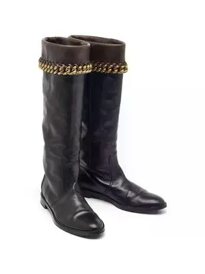 SERGIO ROSSI Chain-detail Calf-length Boots