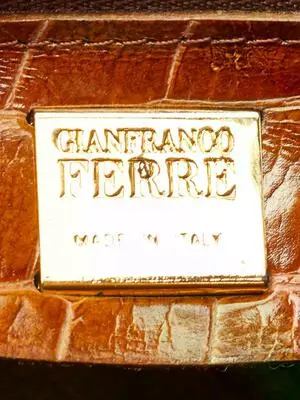 Gianfranco Ferre Crocodile-embossed Leather Tote Bag