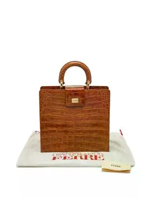 Gianfranco Ferre Crocodile-embossed Leather Tote Bag