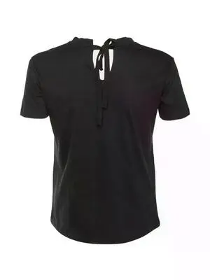 Prada Floral Embellished Tie Detail T-shirt