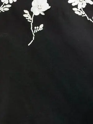 Prada Floral Embellished Tie Detail T-shirt