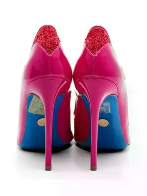 LORIBLU Lace Patent Leather Pumps