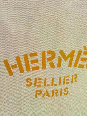 Hermès Aline Grooming Bag In Beige Herringbone Canvas