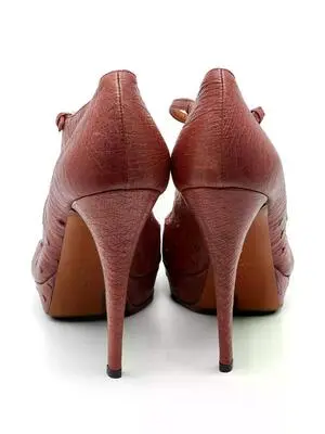 Gucci Betty Ostrich Leather Stiletto Sandals