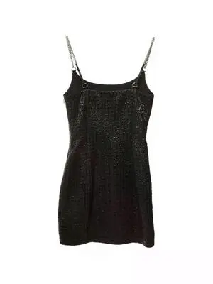 ALEXANDER WANG Chain-strap Textured Mini Dress - Black