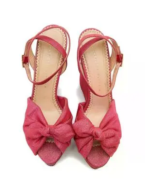 CHARLOTTE OLYMPIA Glitter Bow Wedge Sandals
