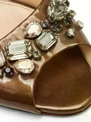 Prada Crystal-embellished Slip-on Heeled Sandals