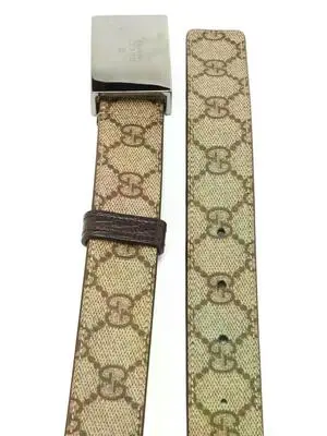 Gucci Gg Supreme Engraved Buckle Belt