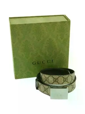 Gucci Gg Supreme Engraved Buckle Belt