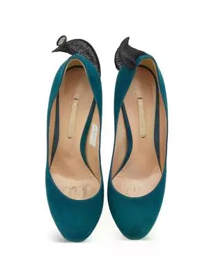 NICHOLAS KIRKWOOD Ruffle-trim Platform Suede Heeled Pumps