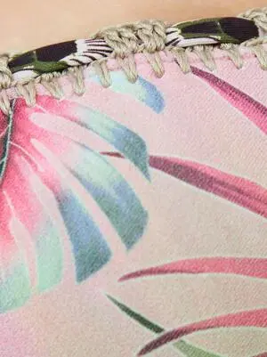 DEL MAAR Floral-print Ruffled Bikini Top