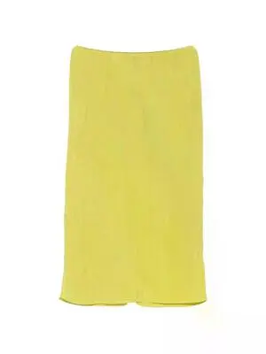 Tibi Crinkle-finish Slip Midi Skirt - Yellow