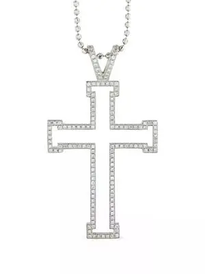 THEO FENNELL 18k White Gold Diamond Cross Pendant Necklace - Silver