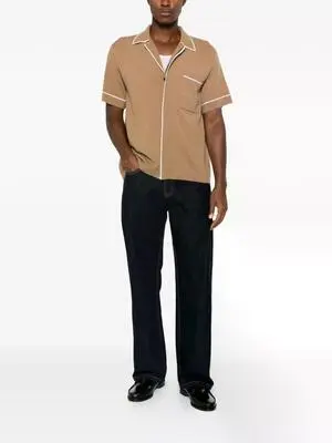 LISA YANG Oliver Piped Short-sleeved Shirt - Neutrals