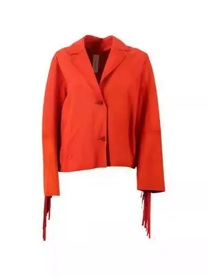 BULLY Fringe Detail Suede Jacket - Red