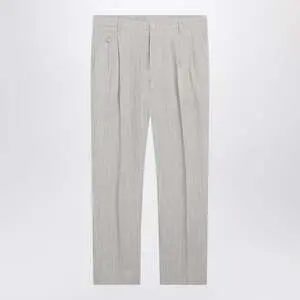 Dolce & Gabbana Pinstriped Linen Tailored Trousers - Multicolor