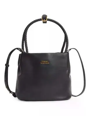 Tommy Hilfiger Braided Handle Shoulder Bag - Black