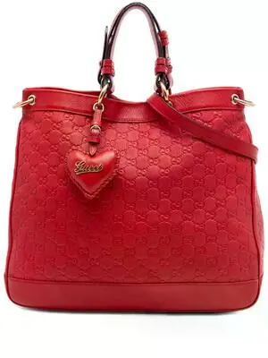 Gucci Medium Valentine Top Handle Bag Satchel - Red
