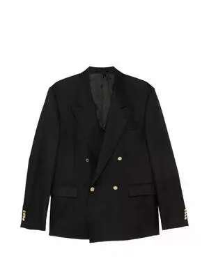 LARDINI Double-breasted Peak-lapels Jacket - Black