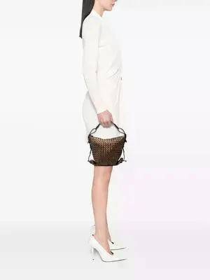 Bottega Veneta Metallic Nappa Intrecciato Belted Loop Handbag