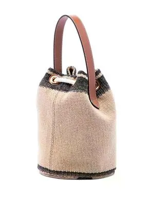 Celine Small Triomphe Raffia Drawstring Bucket Bag