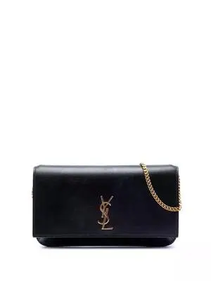 Saint Laurent Smooth Calfskin Cassandre Phone Holder Crossbody Bag - Black