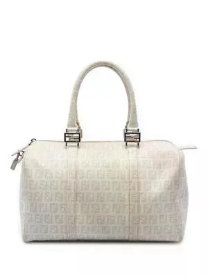 Fendi Zucchino Bauletto Boston Bag - Neutrals
