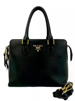 Prada Saffiano And Soft Calf Satchel