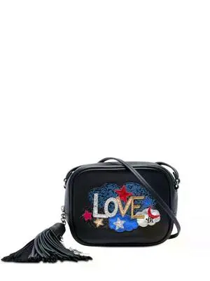 Saint Laurent Nappa Leather Embroidered Camera Bag - Black