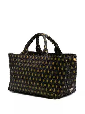 Prada Tessuto Broccato Canapa Tote Satchel