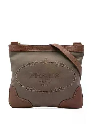 Prada Canapa Logo Crossbody Bag - Neutrals