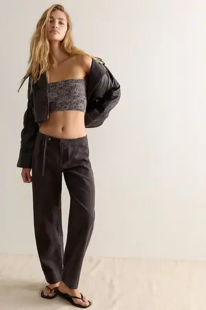 Free People Intimately Favorite Find Bandeau With Textured Floral Design - Black