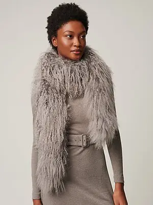 Overland Tibetan Lamb Scarf Grey