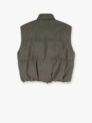 Brunello Cucinelli Sleeveless Down Jacket With Monile Detail
