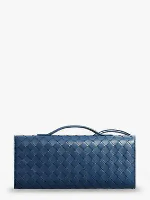 Bottega Veneta Andiamo Leather Clutch With Intrecciato Pattern - Multicolor