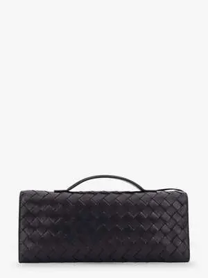 Bottega Veneta Andiamo Leather Clutch With Intrecciato Pattern - Multicolor