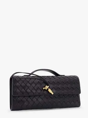 Bottega Veneta Andiamo Leather Clutch With Intrecciato Pattern - Multicolor