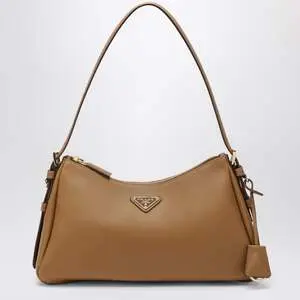 Prada Medium Leather Shoulder Bag - Brown