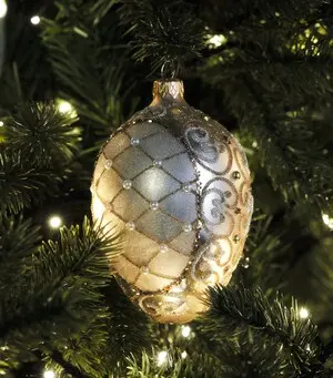 Harrods Glitter And Faux Pearl-embellished Egg Bauble