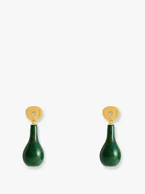 TOTEME Jade Drops Brass Earrings - Multicolor