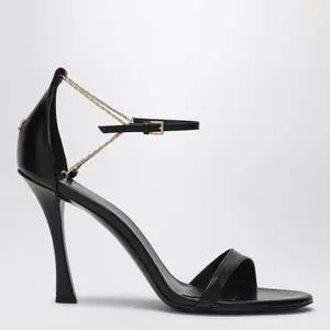 Givenchy Leather Stiletto Sandals With Chain Detail - Black